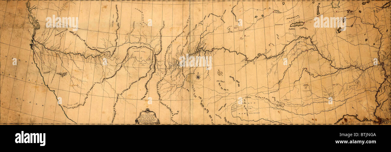 1807 map of the discoveries of Capt. Lewis & Clark including the Rocky ...