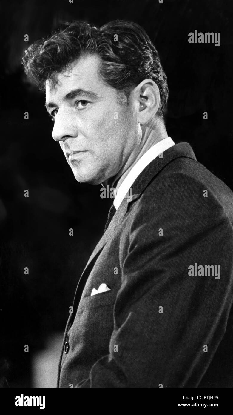 Leonard Bernstein (1918-1990) American composer & conductor, 1958 Stock ...