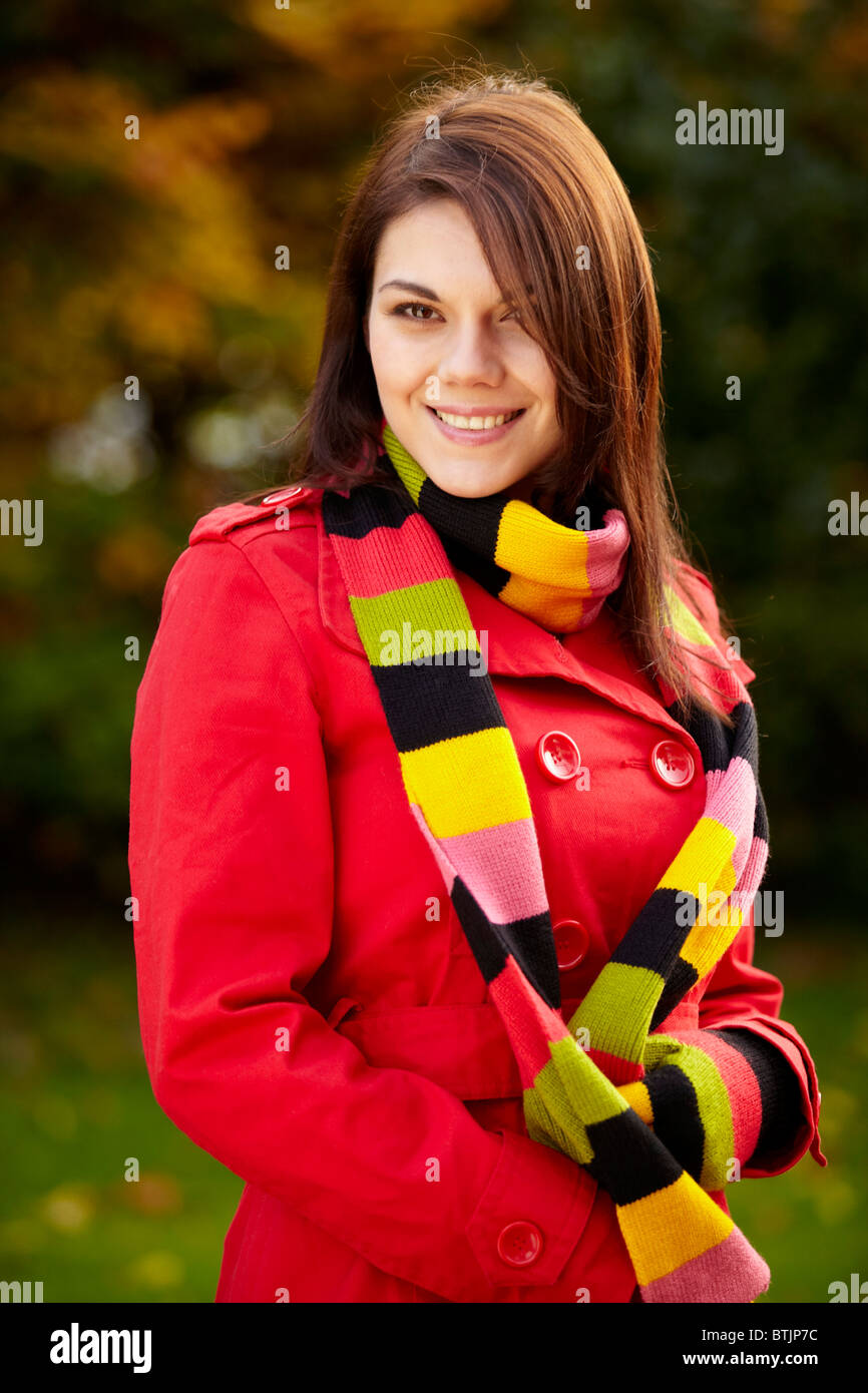 Teen girl outdoors coat hi-res stock photography and images - Alamy