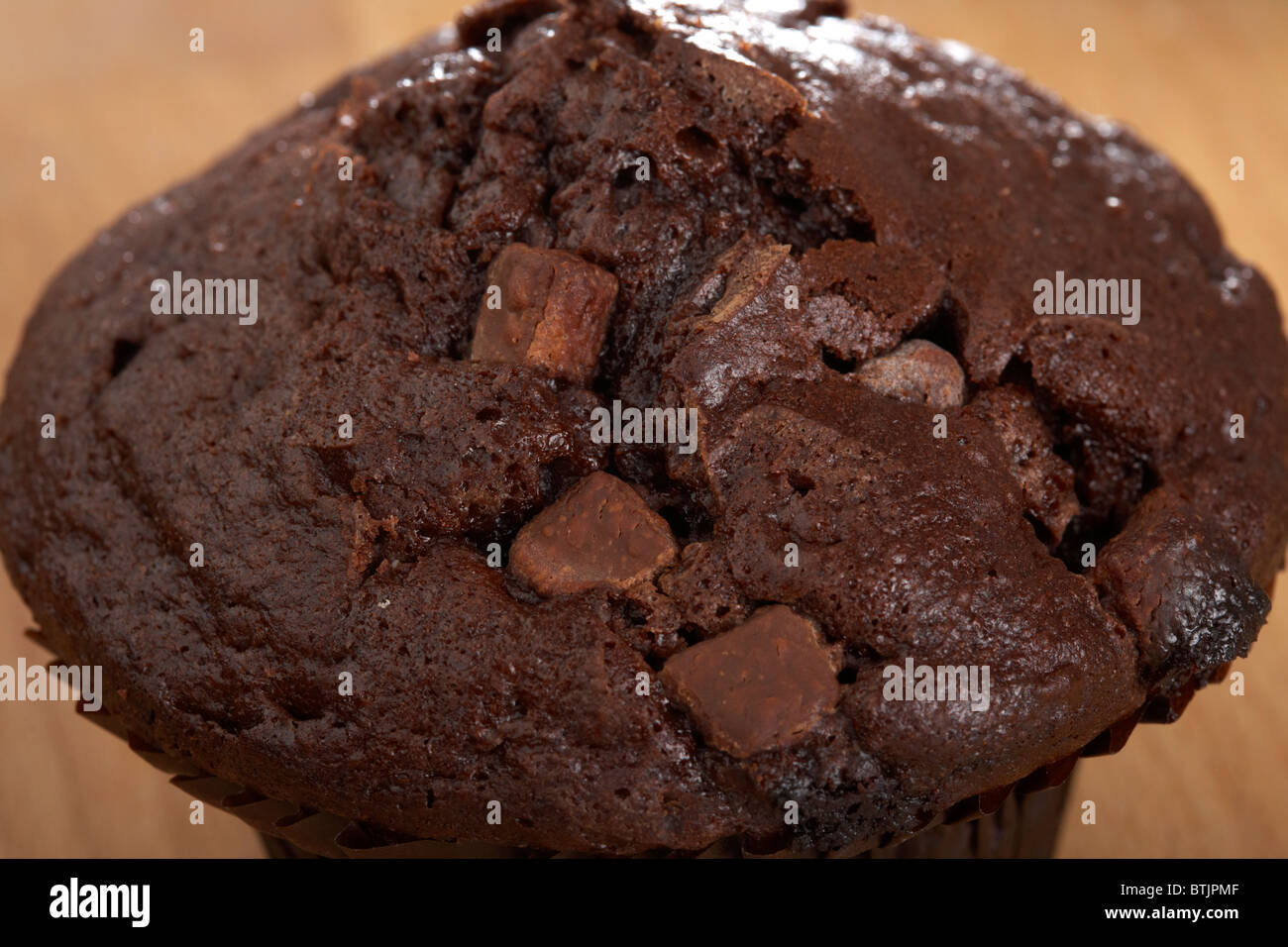 double choc chip chocolate muffin Stock Photo - Alamy