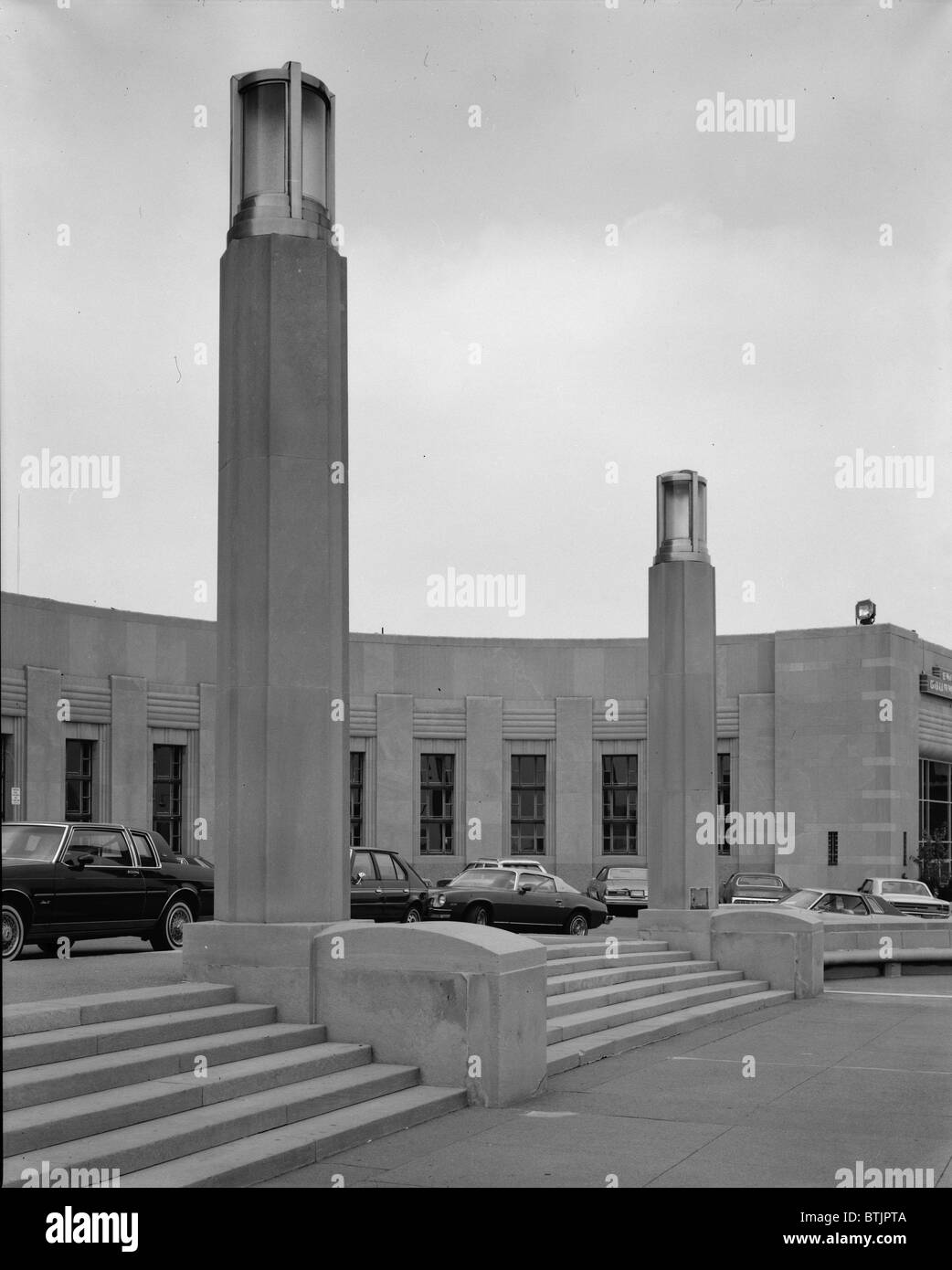 Cincinnati Union Terminal, lighting pylons, constructed in 1933 ...