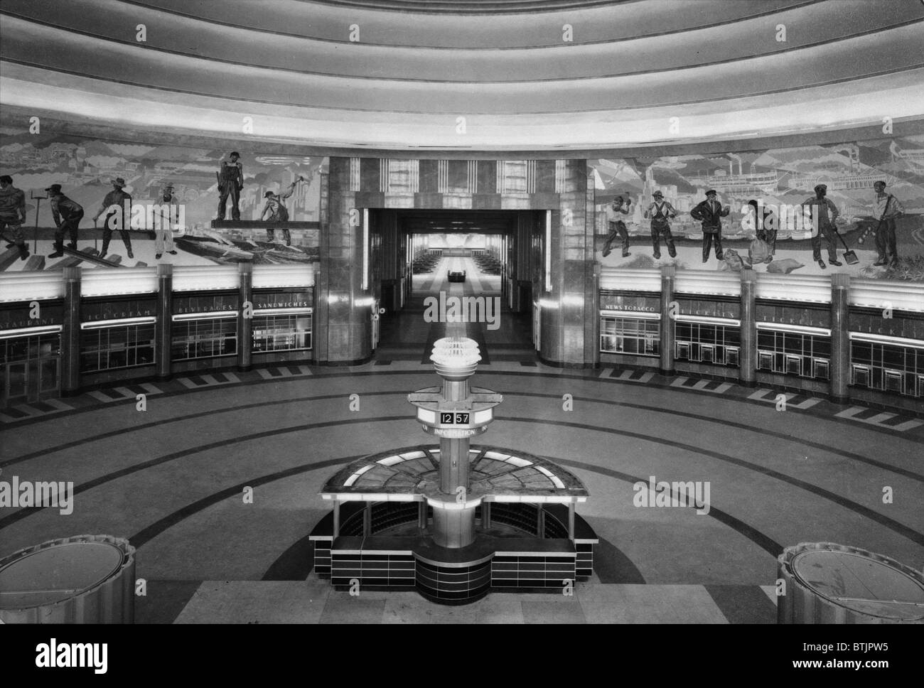 Cincinnati Union Terminal, concourse, looking West, constructed in 1933 ...