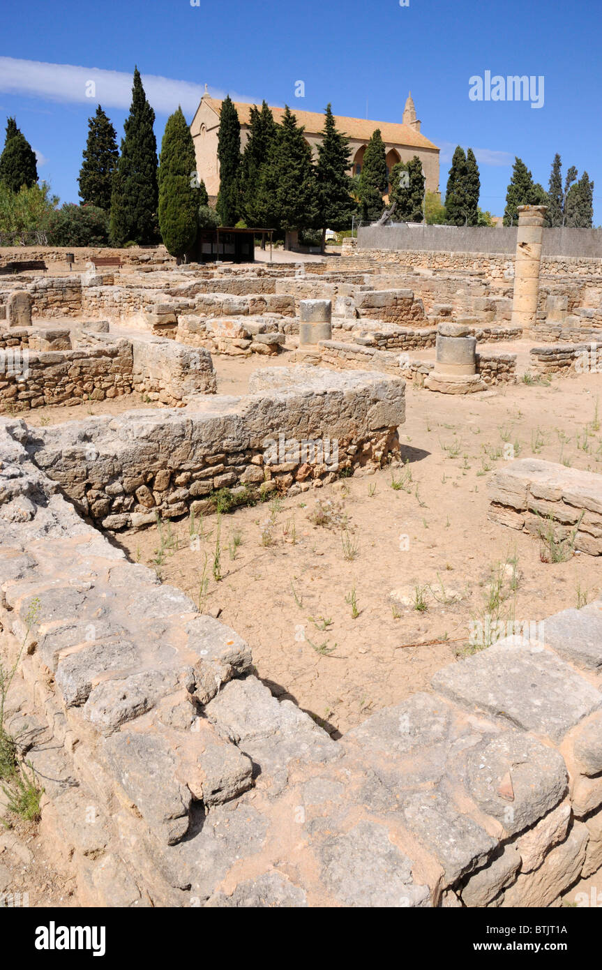 The remains of the Roman town of Pollentia, Alcudia, Majorca Stock ...