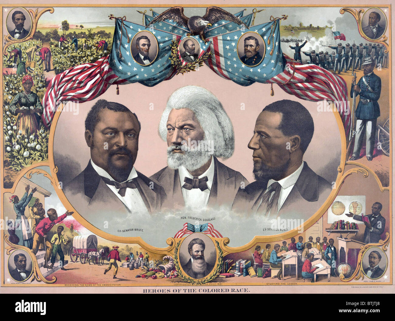 Heroes of the colored race: Blanche Bruce, Frederick Douglass, and ...