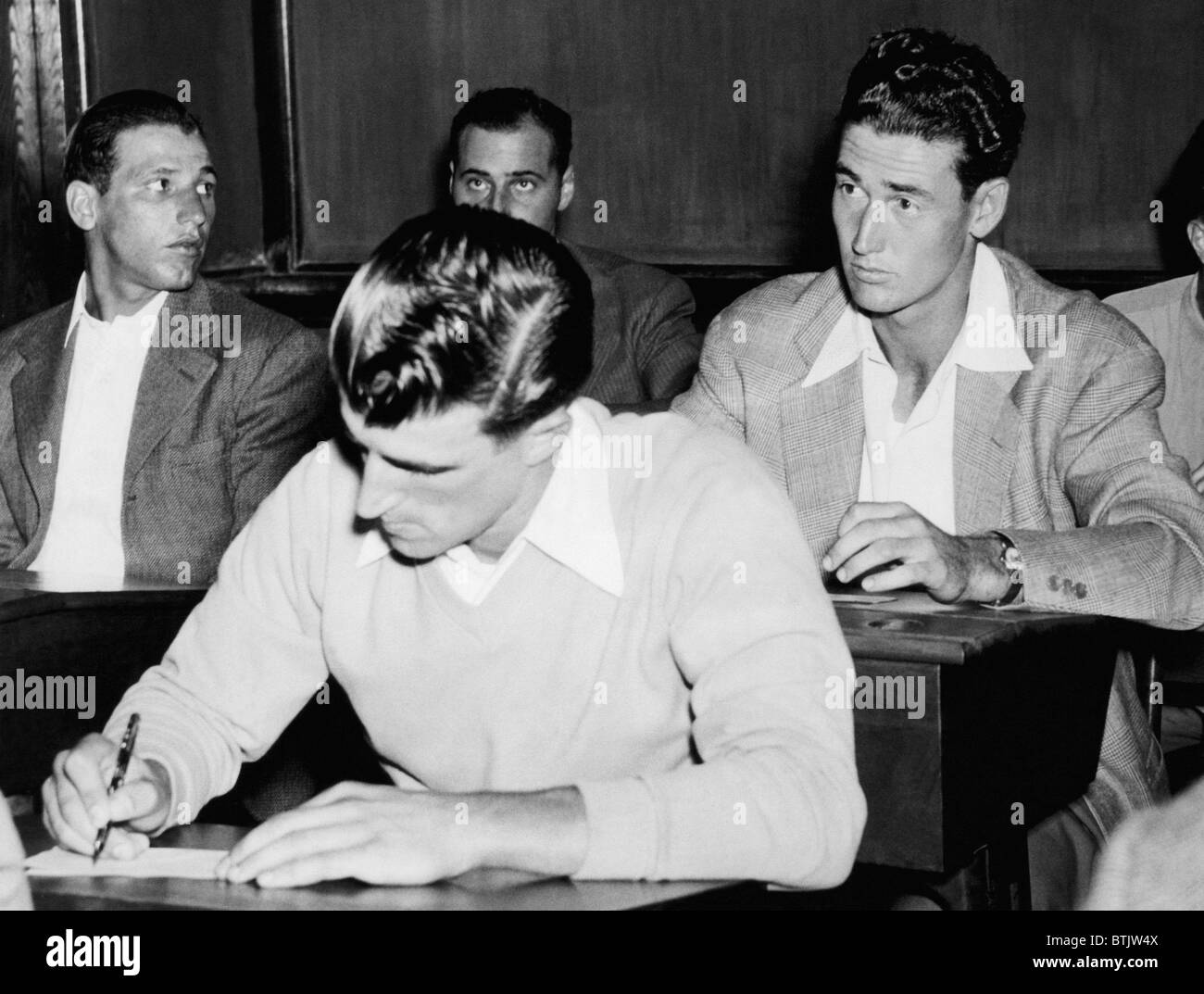 Johnny Presky (left), Ted Williams (right) in Mechanics Art High School ...