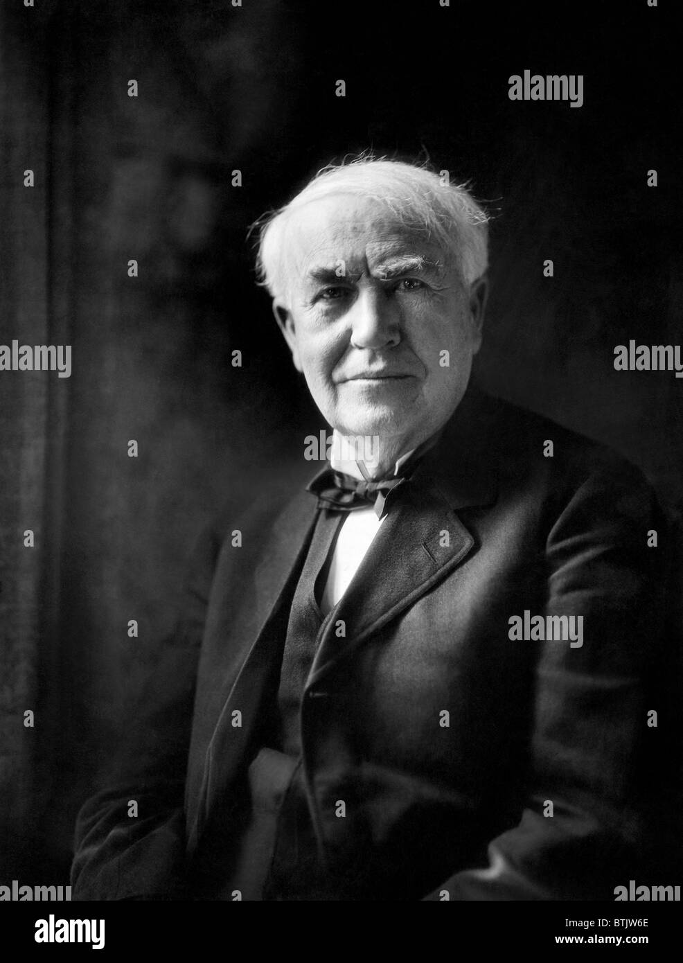 A portrait of Thomas Edison. (1847-1931). Courtesy CSU Archives/Everett ...