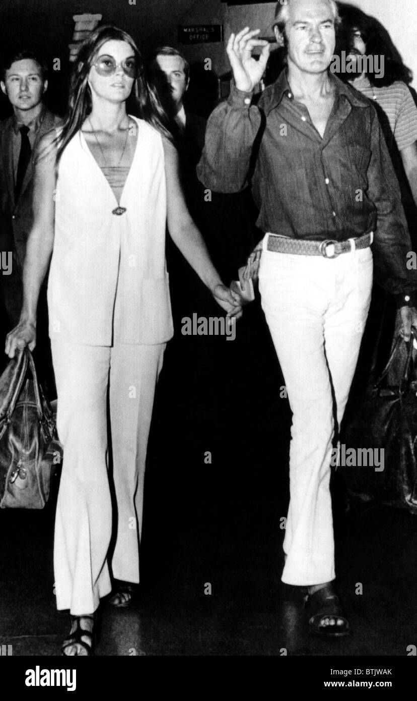 Timothy Leary (right, 1920-1996), and Rosemary Leary (left,) enter ...