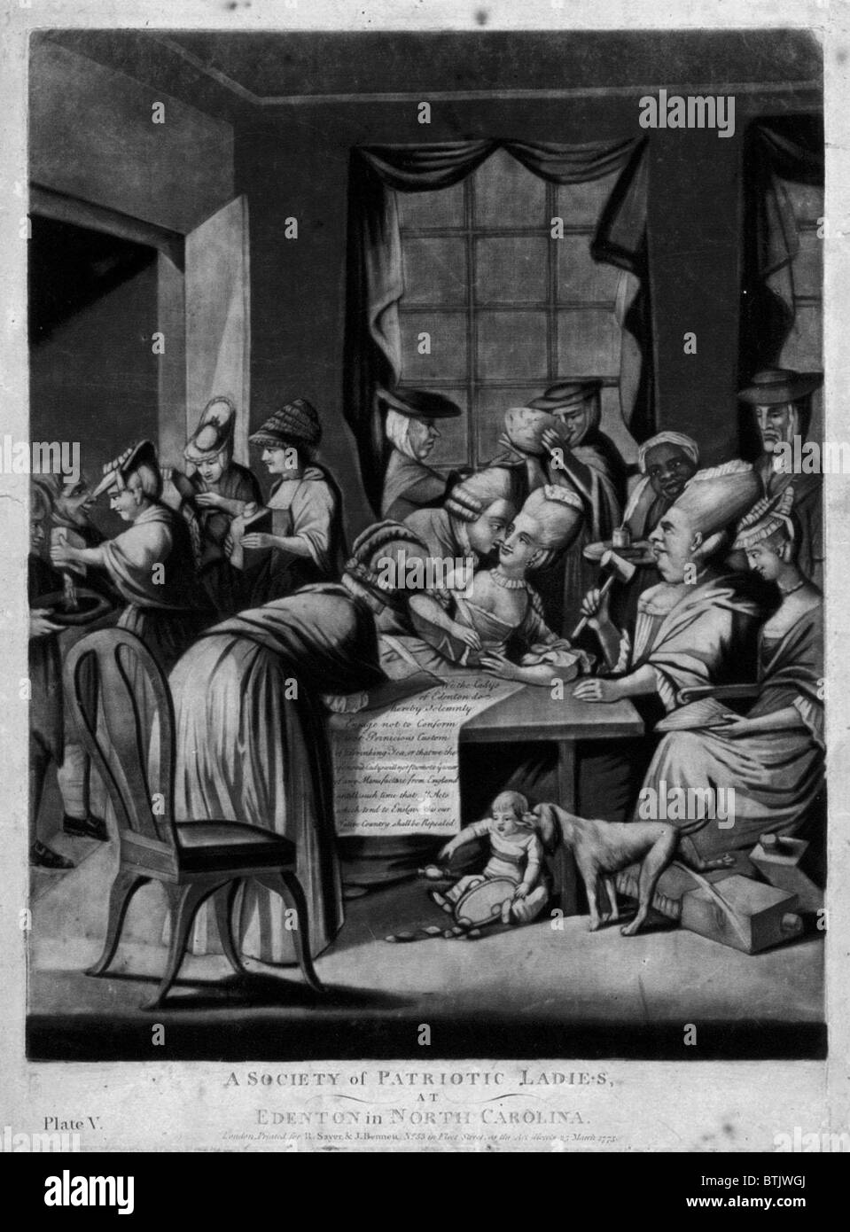 A satire of American women from Edenton, North Carolina, pledging to ...