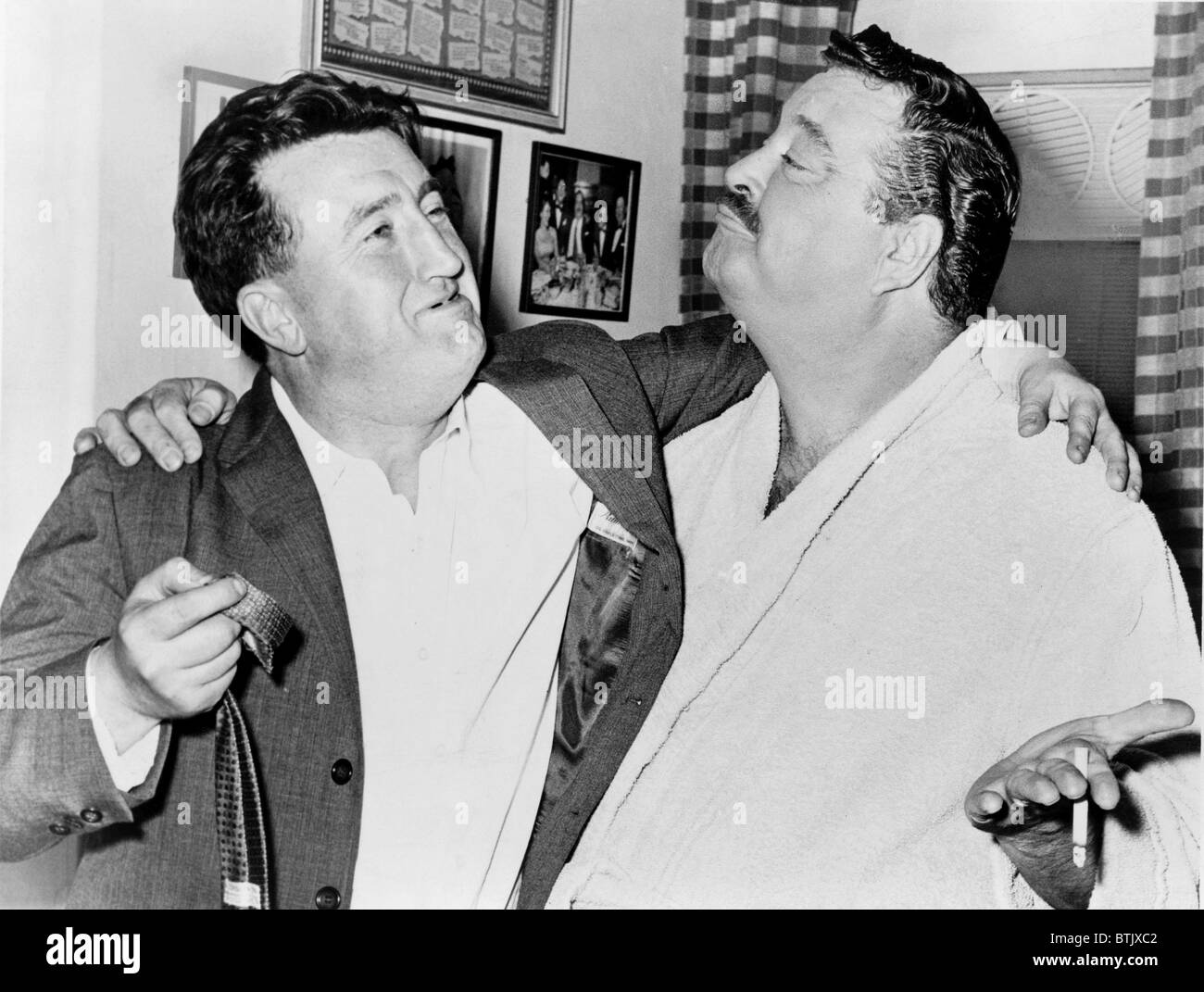 Brendan Behan (1923-1964), Irish author with actor Jackie Gleason (1916 ...