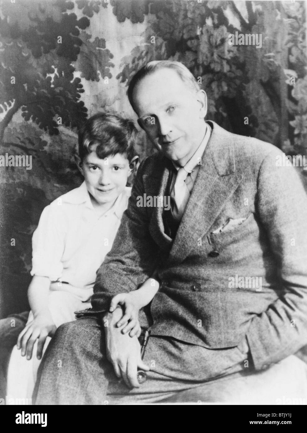 A.A. Milne (1882-1956), the author of "Winny the Pooh" with his son ...