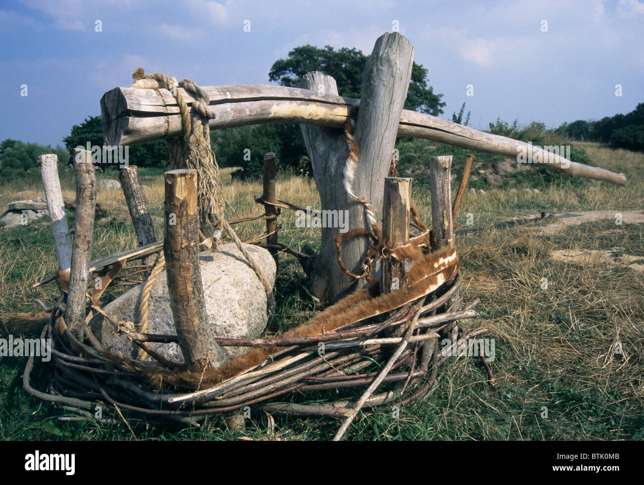 iron age draw well - Lejre denmark Stock Photo - Alamy