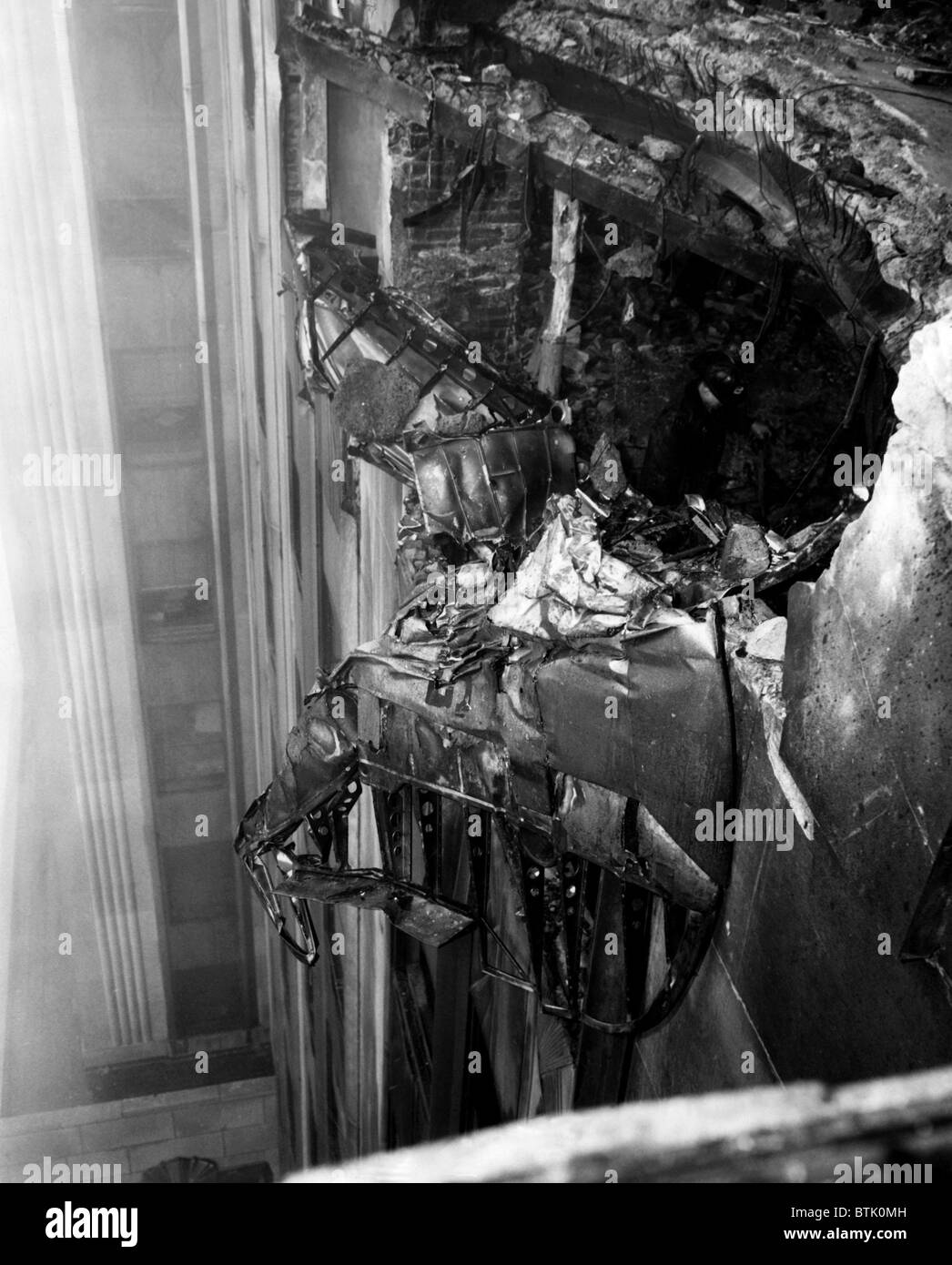 The Empire State Building after a B-25 Bomber accidentally crashed into ...