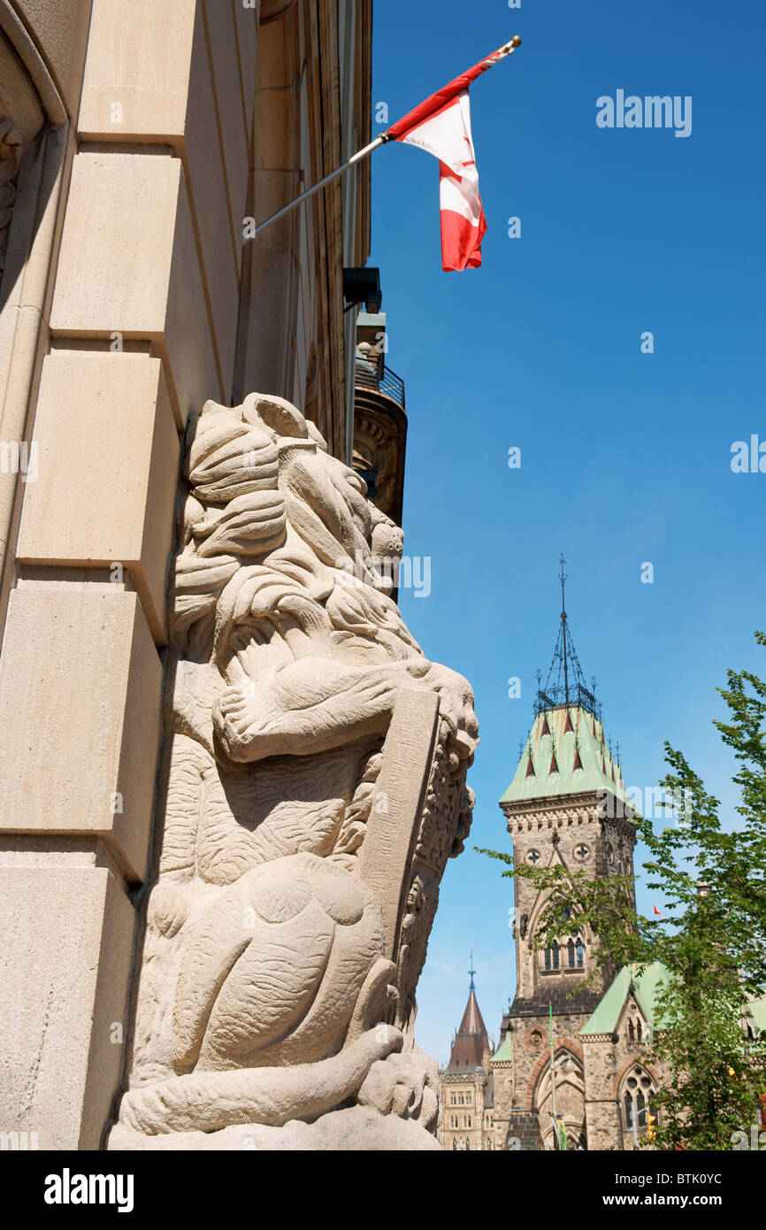 Detail of the historic building of the canadian Central post Office and ...