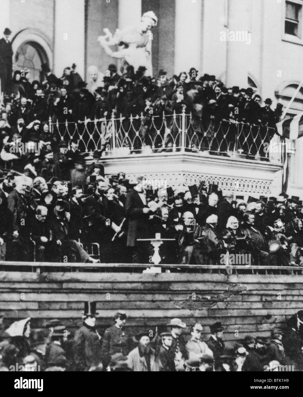 Abraham Lincoln's delivering his second inaugural address (standing ...