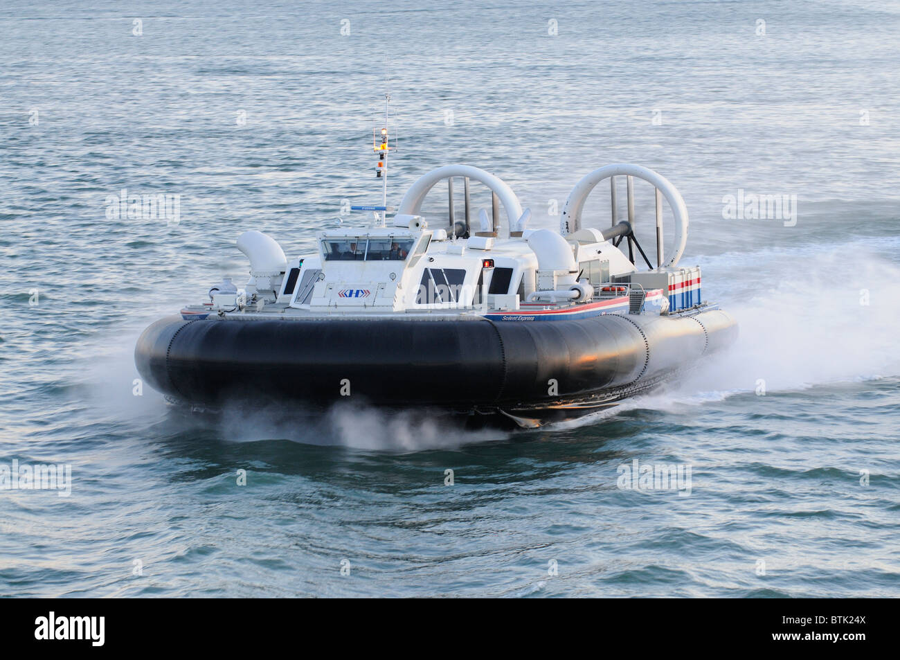 Solent Express a passenger hovercraft on The Solent close to the Isle ...