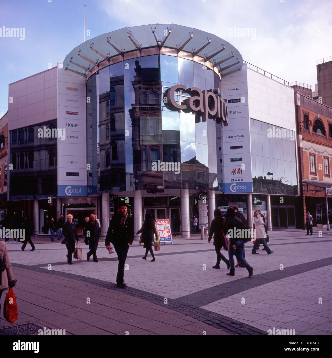Capitol shopping centre Cardiff people street Wales Stock Photo - Alamy