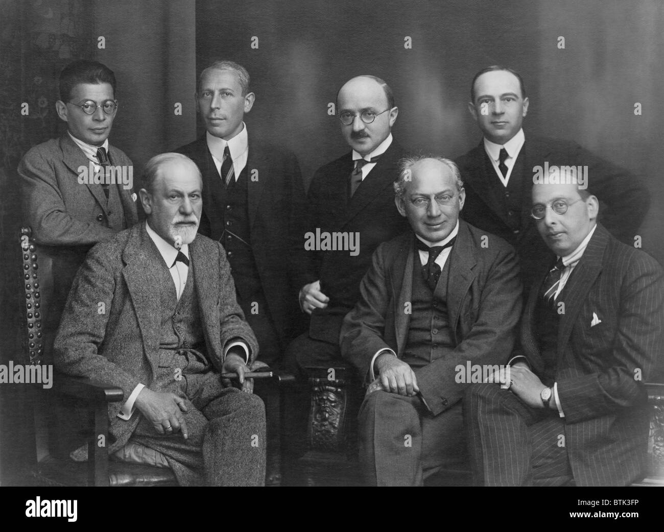 Sigmund Freud (1856-1939), with his "secret committee" of six loyal ...