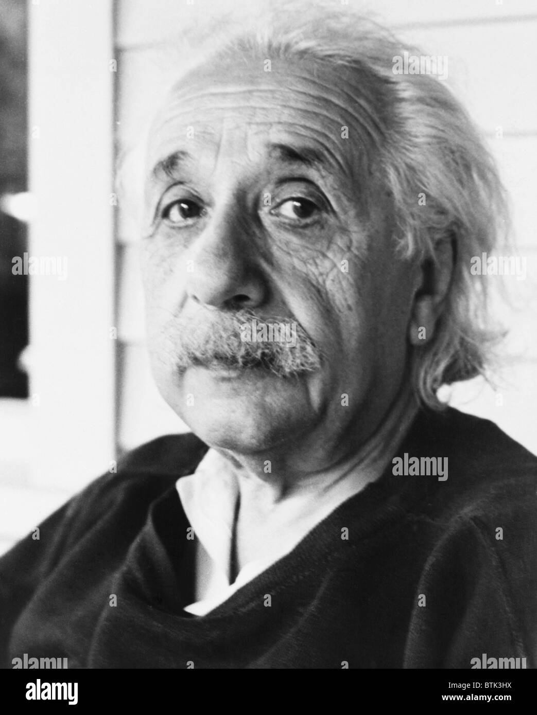 Albert Einstein (1879-1955) in 1945. In spite of his pacifism, in 1939 ...