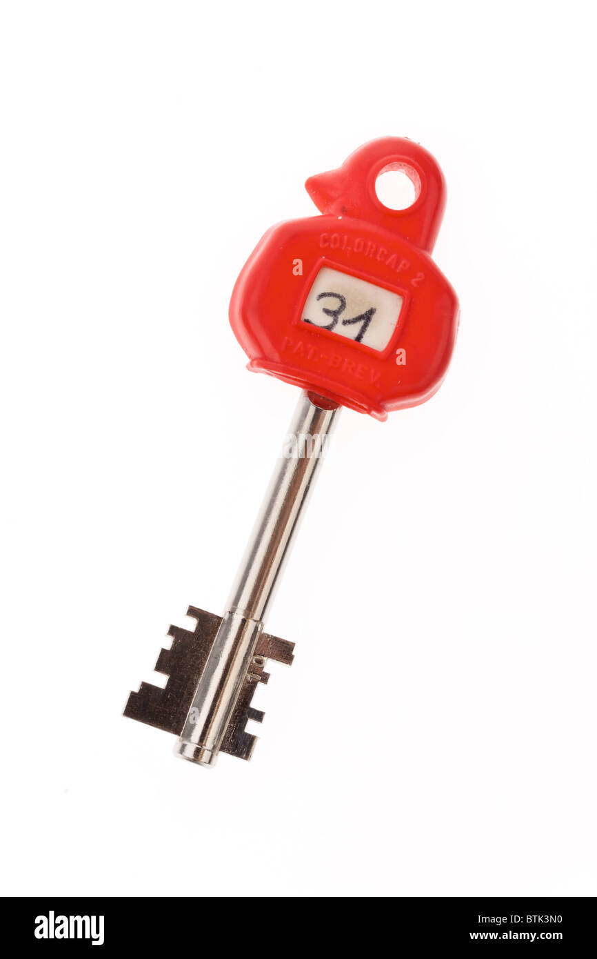 Key of a vault isolated on a white background Stock Photo - Alamy