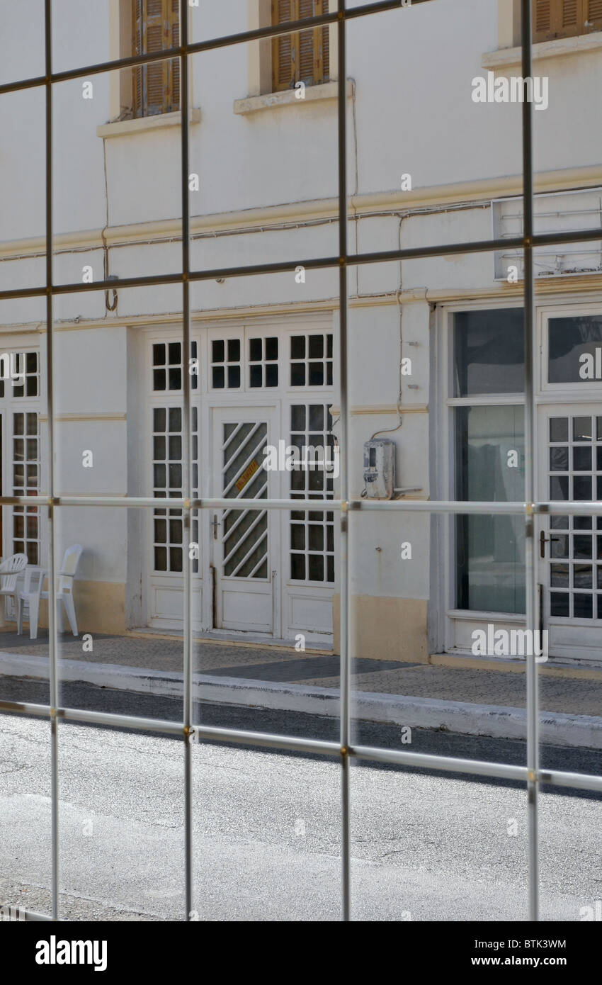 street view through window panels Stock Photo - Alamy