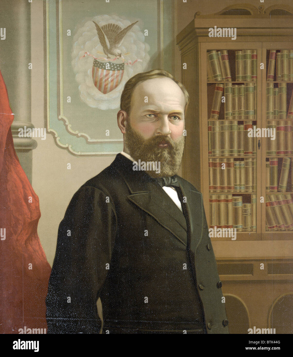 The late president James A. Garfield, color lithograph ca. 1881 Stock ...