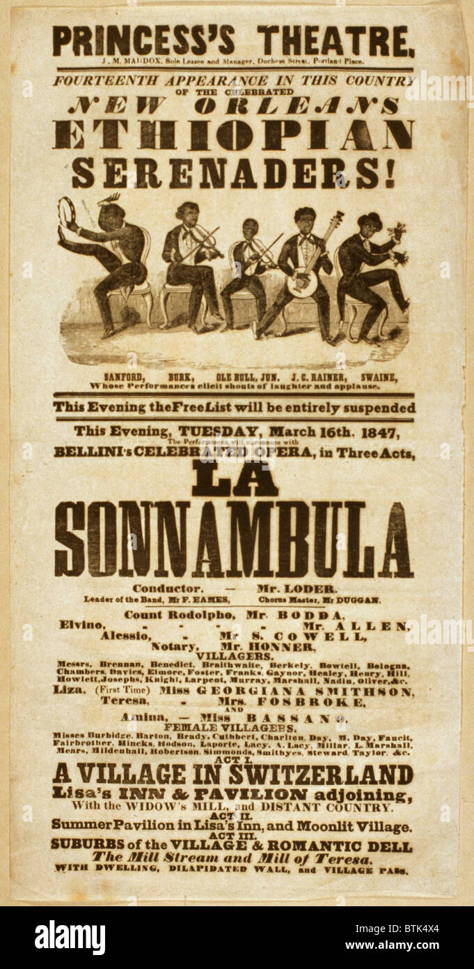 New Orleans Ethiopian Serenaders, a popular early minstrel show ...