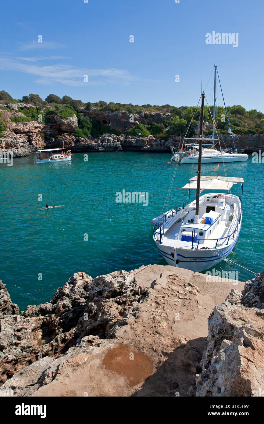 Llaud (traditional fishing boat). Cala Sa Nau. Mallorca Island. Spain ...