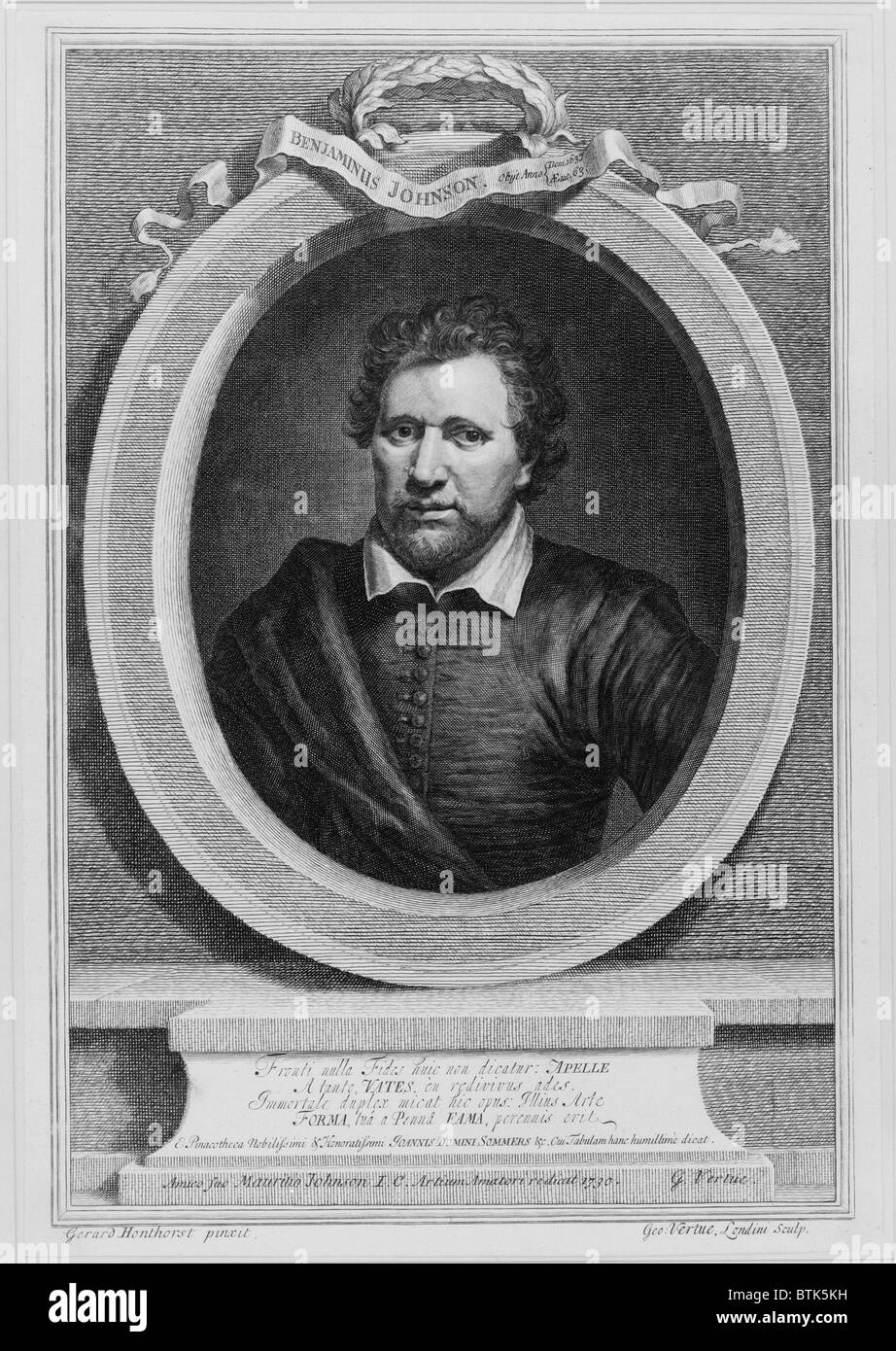 Benjamin Johnson (1665-1742, English actor. Engraving after portrait by ...