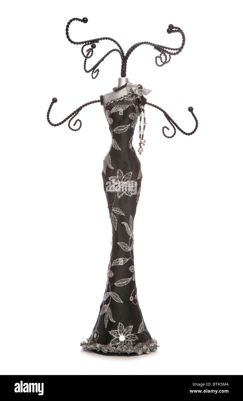 Black jewellery display stand studio cutout Stock Photo - Alamy