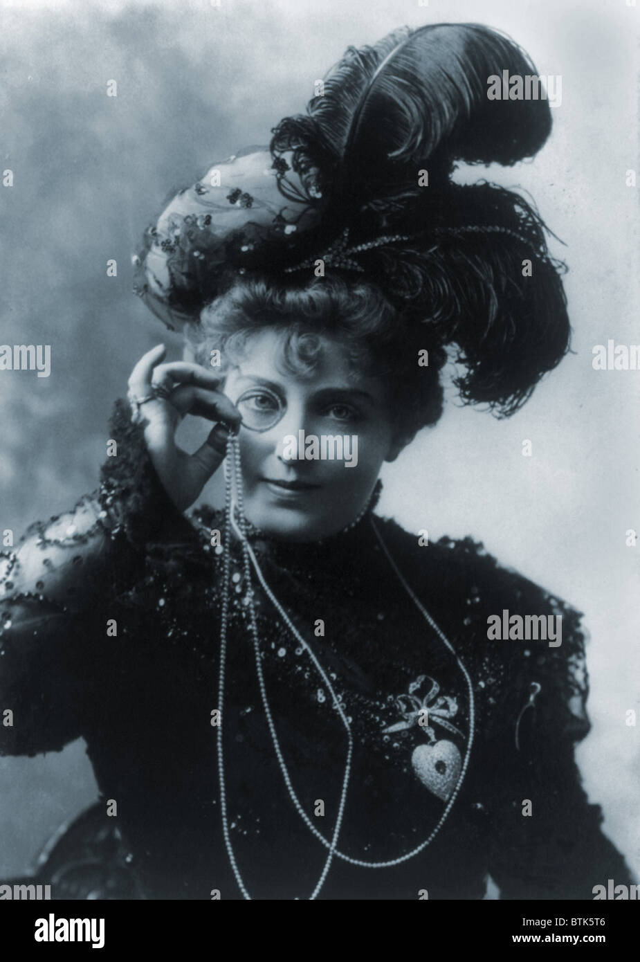 Lillian Russell (1861-1922), American actress and singer, with monocle ...
