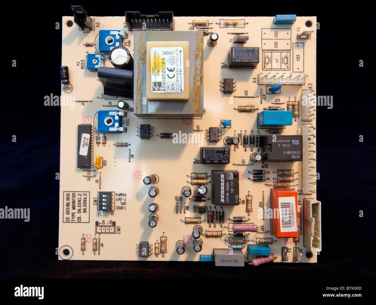 Printed circuit board of electronic components Stock Photo - Alamy