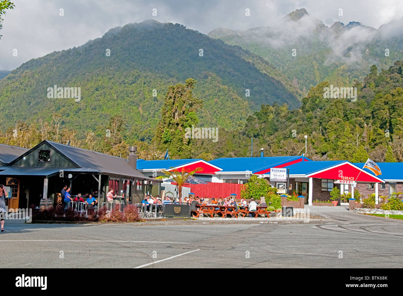 Franz Josef,Town,Snow Capped Peaks of Southern Alps, Rata Trees in ...