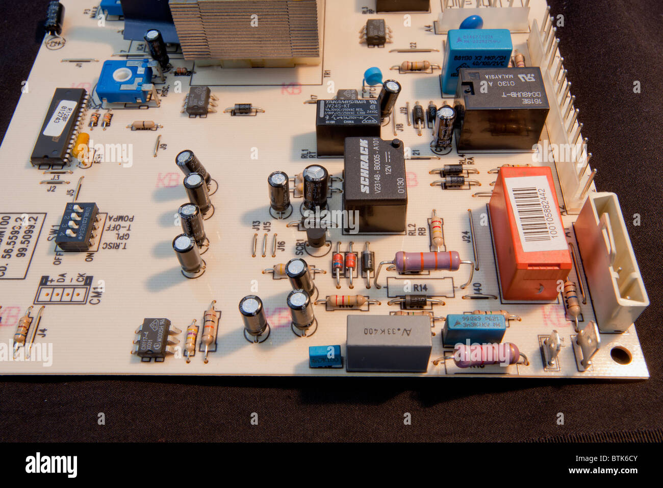 Printed circuit board of electronic components Stock Photo - Alamy