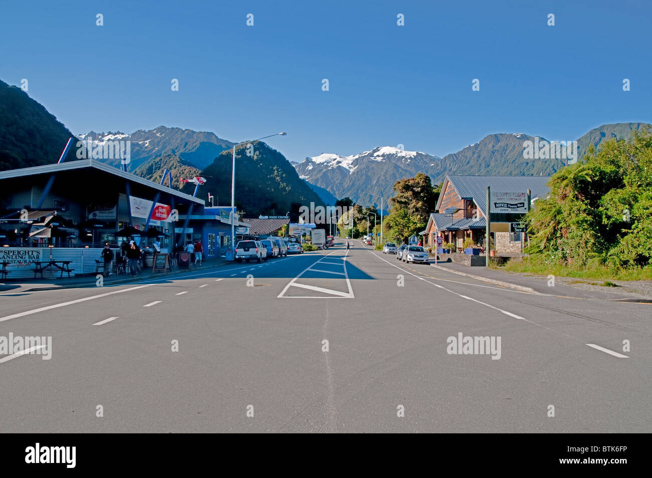 Franz Josef,Town,Snow Capped Peaks of Southern Alps, Rata Trees in ...