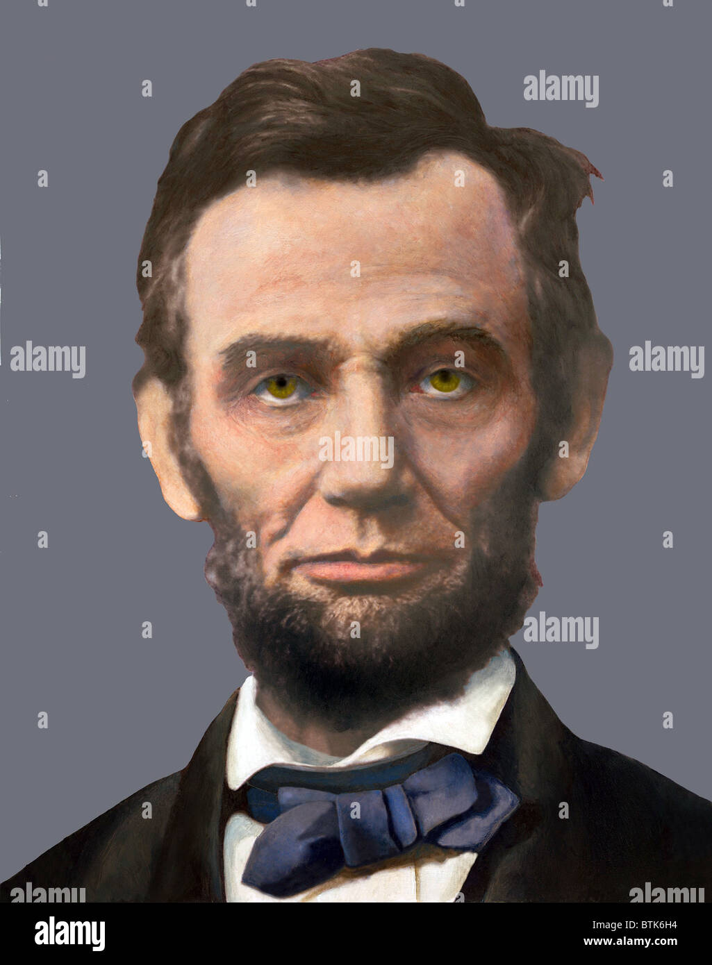 Abraham Lincoln (1809-1856). Modern portrait based on Alexander Gardner ...