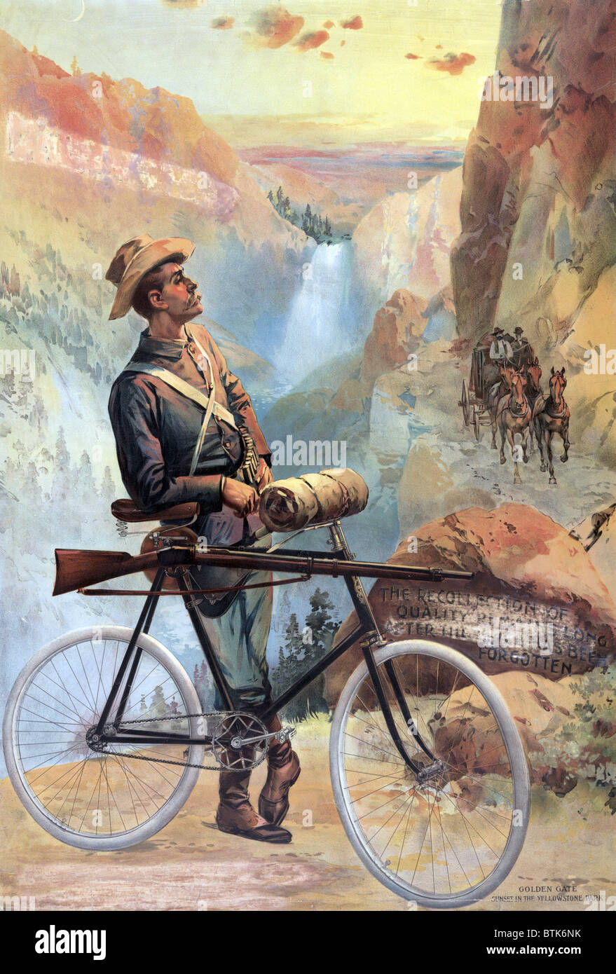 Yellowstone National Park. Golden Gate, sunset in the Yellowstone Park ...