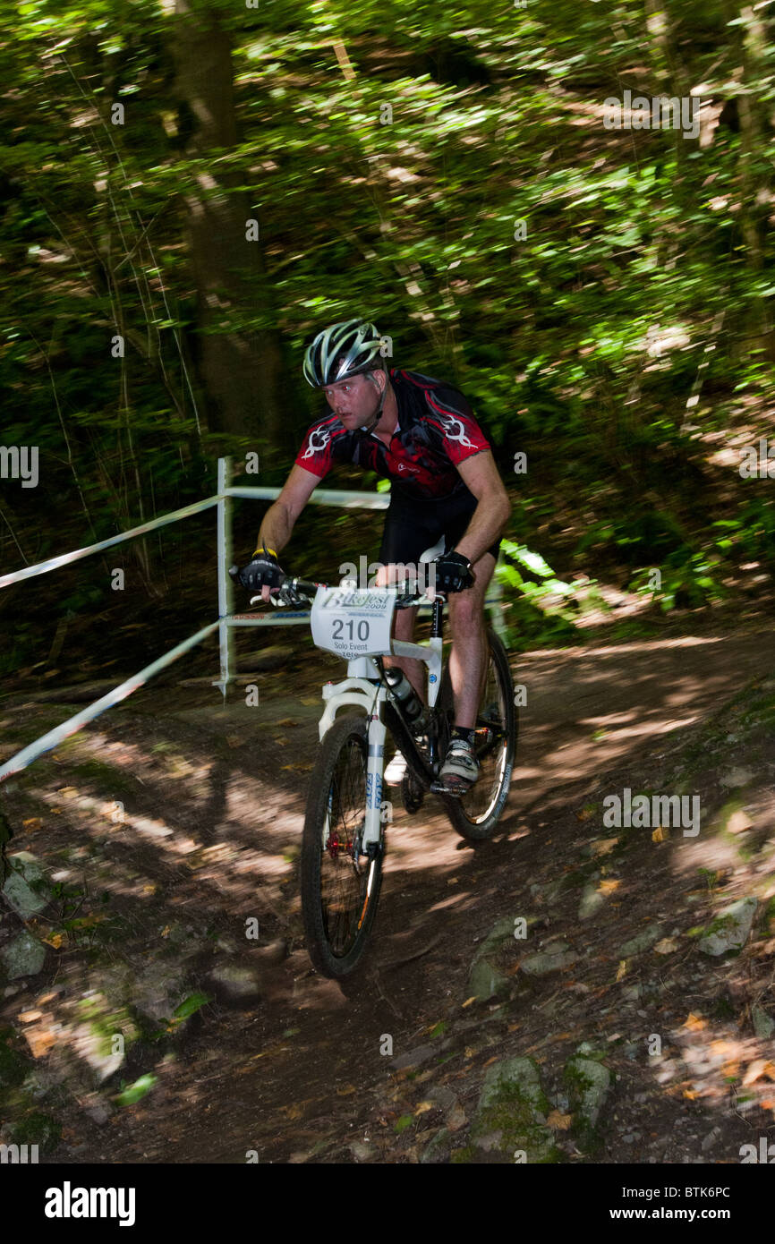 Competitor in a Mountain Biking Trial Stock Photo - Alamy