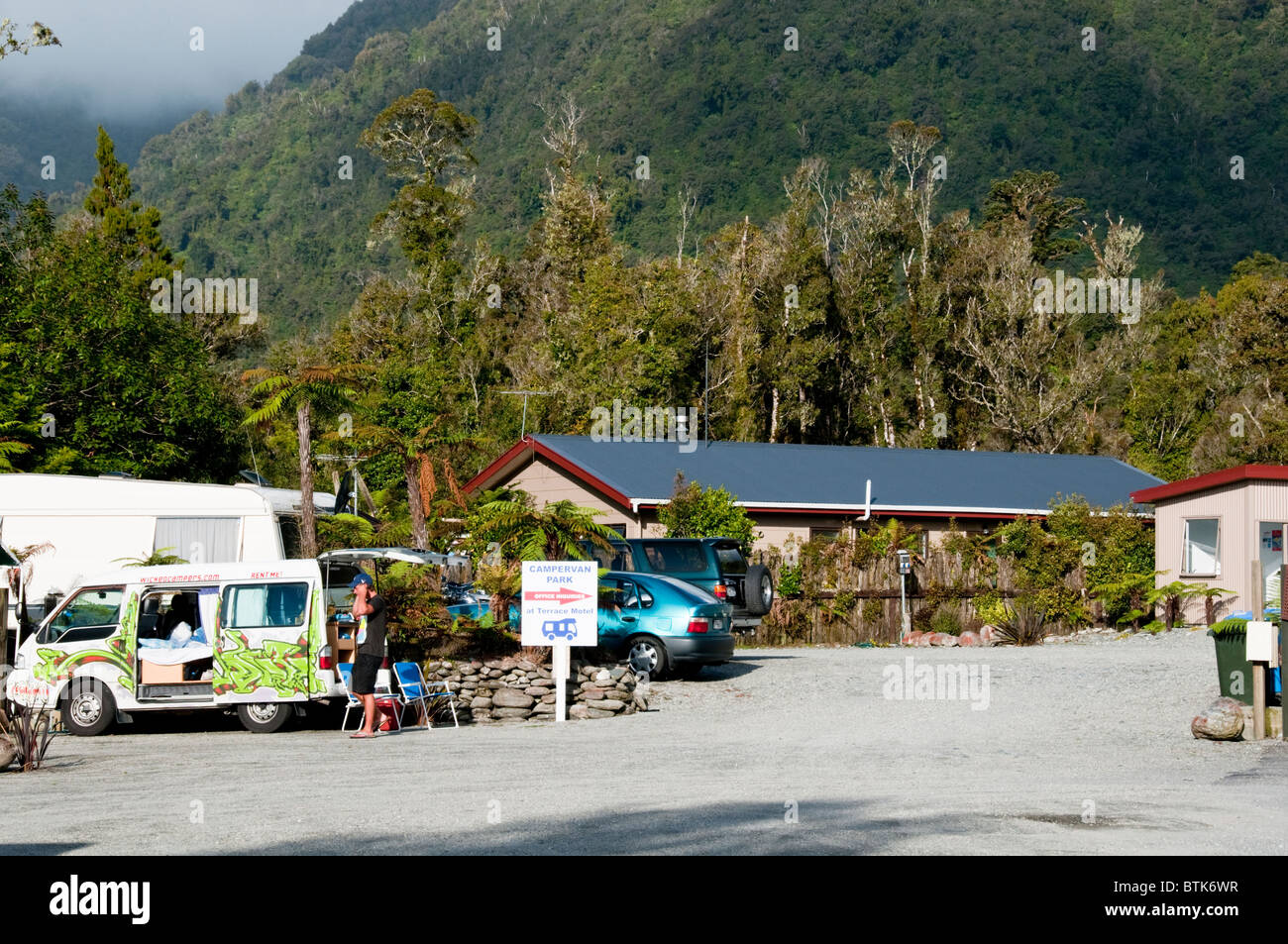 Franz Josef,Town,Snow Capped Peaks of Southern Alps, Rata Trees in ...