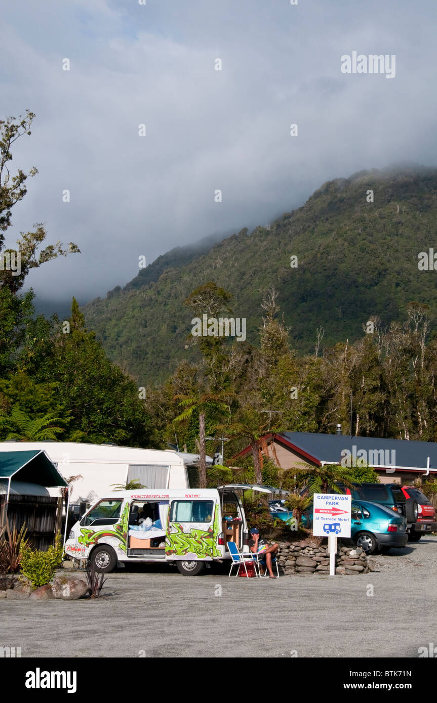 Franz Josef,Town,Snow Capped Peaks of Southern Alps, Rata Trees in ...
