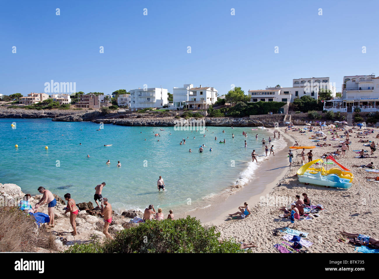 Cala Marçal beach. Near Portocolom. Mallorca Island. Spain Stock Photo ...
