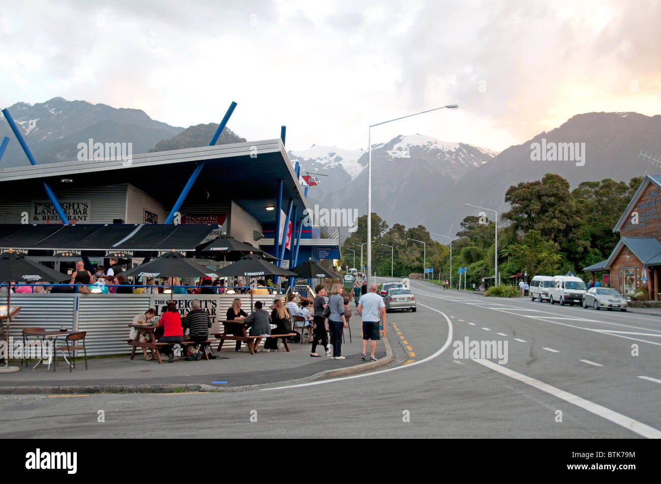 Franz Josef,Town,Snow Capped Peaks of Southern Alps, Rata Trees in ...