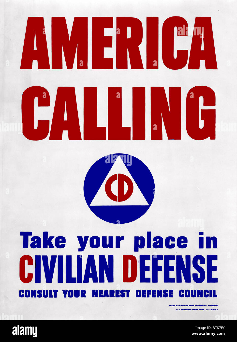 Civil defense poster america hi-res stock photography and images - Alamy