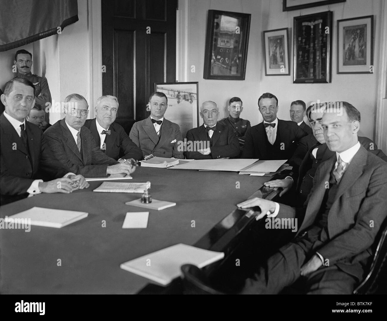 General Billy Mitchell, pioneering aviation advocate (4th from left, in ...