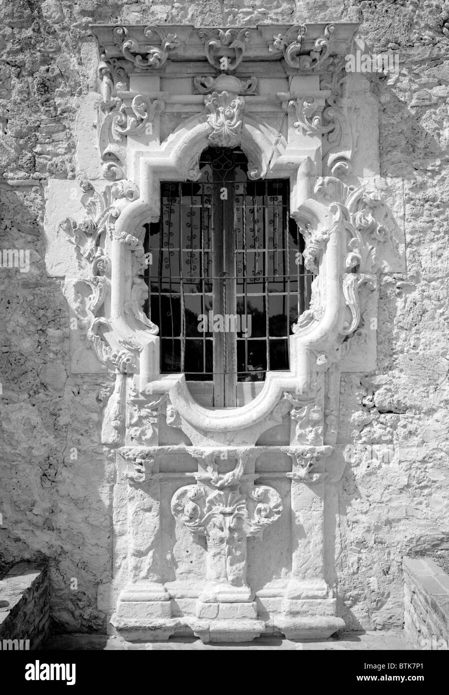 Mission San Jose y San Miguel de Aguayo, detail of the famous 'Rose ...