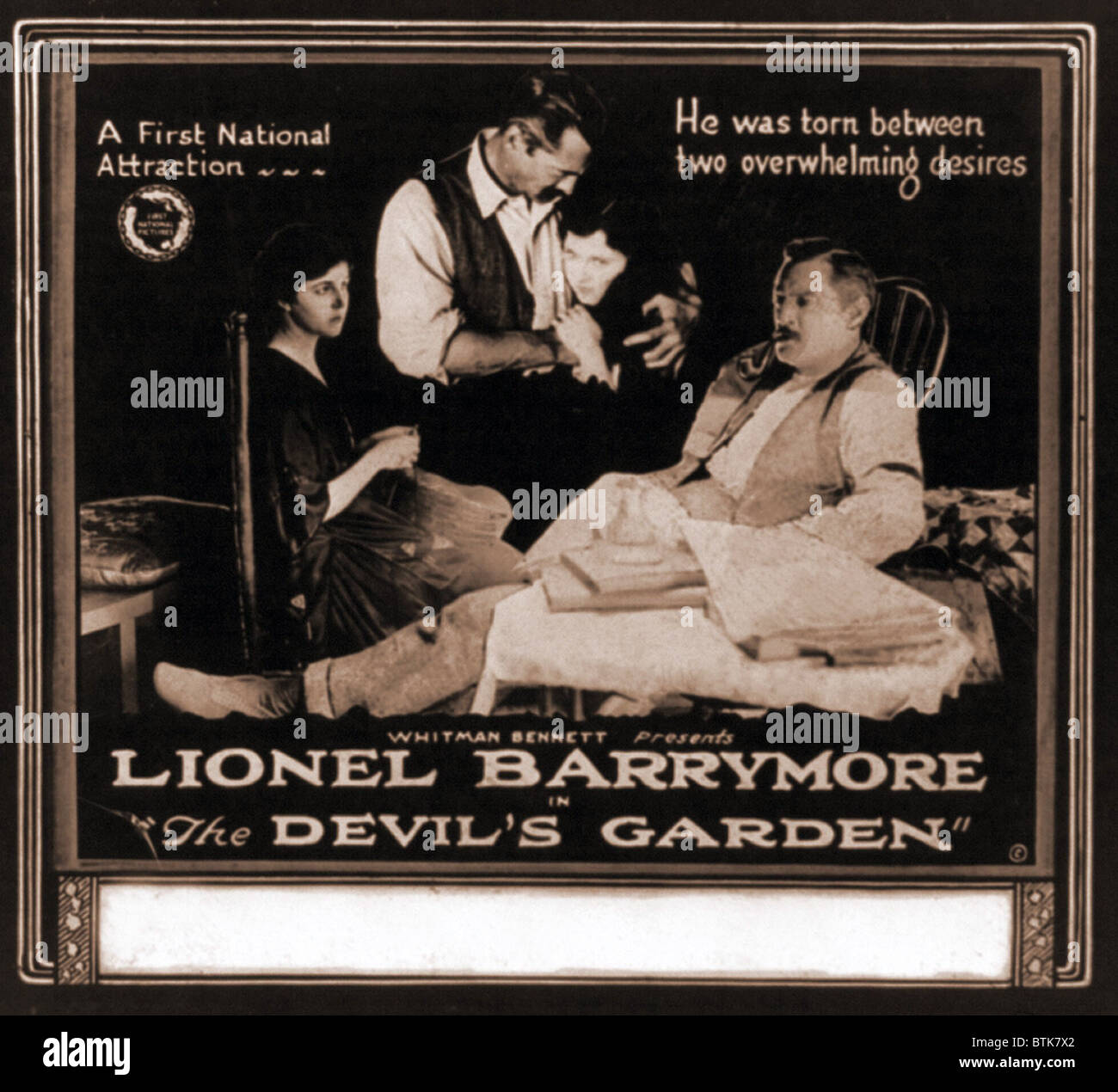 THE DEVIL'S GARDEN, Lionel Barrymore, Doris Rankin, 1920 Stock Photo ...