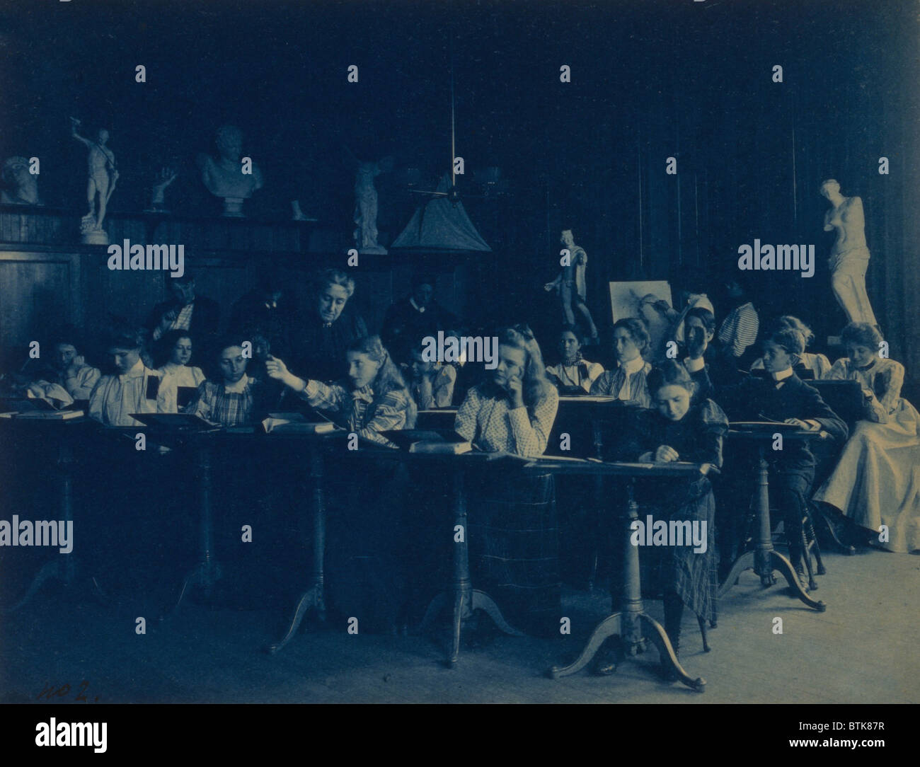 Students in a drawing class, Western High School, Washington, D.C. in ...