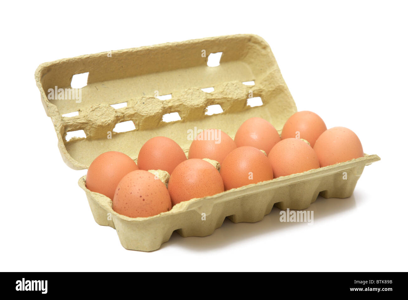 Cardboard box raw eggs Cut Out Stock Images & Pictures - Alamy
