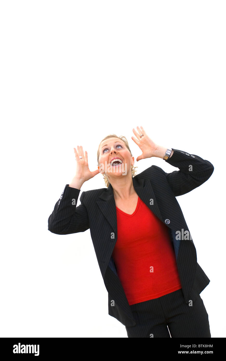 Shocked angry woman red hi-res stock photography and images - Alamy
