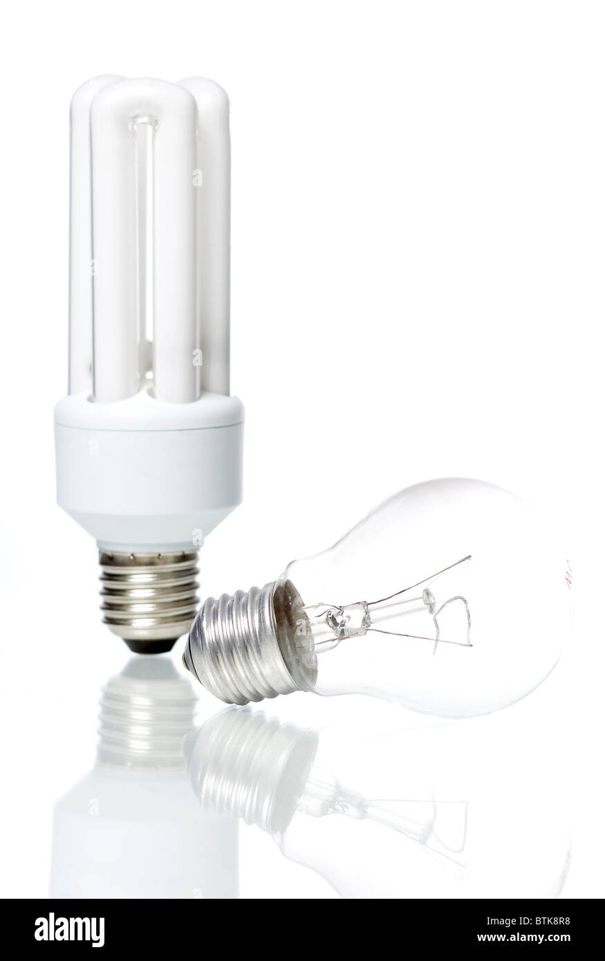 |Old bulb and new led bulb isolated on white background Stock Photo - Alamy