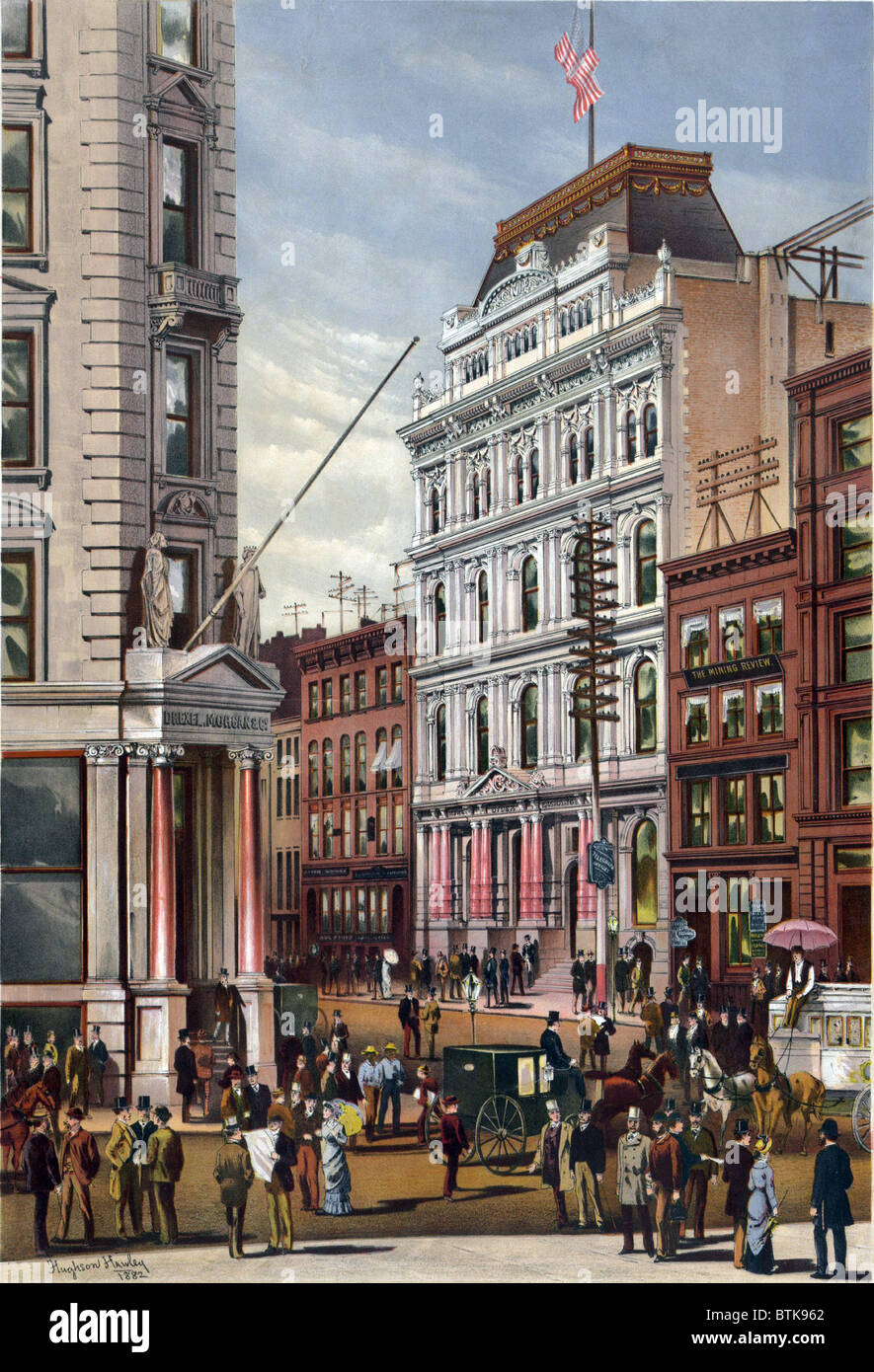 New York Stock Exchange in 1882 with telegraph office next door ...